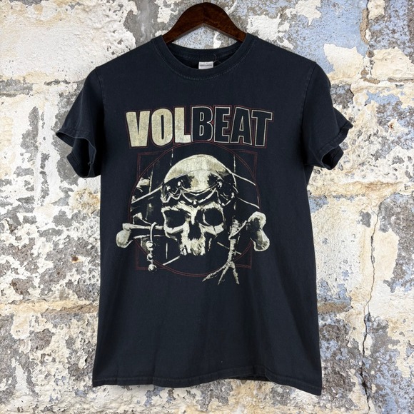 Gildan | Shirts | Volbeat Faded Black Gildan Heavy Cotton Skull Graphic ...